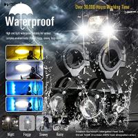 China Motorcycle LED Fog Running Lights 4 Functions 3 Colors High Beam DRL Flashing Warning for sale