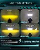China 3000 LM Amber White Strobe Motorcycle Fog Light 5 Modes for Off-Road Work and Materials for sale
