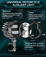 China 3000 LM Amber White Strobe Motorcycle Fog Light 5 Modes for Off-Road Work and Materials for sale