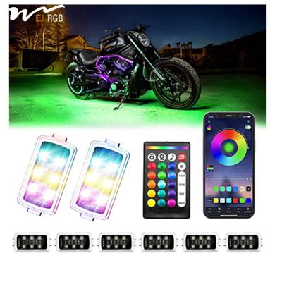 China Smart LED Music Sync Color Changing Lights Motorcycle RGB Light Kit APP Remote Control 12V for sale