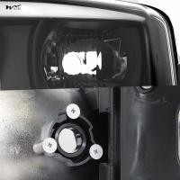 China Waterproof Black LED Tube Projector Headlights Driver Passenger Side Pair Head Lights for sale