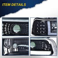 China LED DRL Headlight Turn Signal Lamp Left Right Sides with Smoky Lens and Black Housing for sale