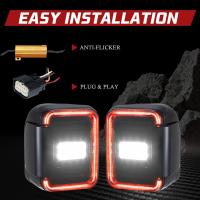China LED Tail Lights Smoked Tail Lamp Brake Turn Signal Reverse Rear Back Light Assembly Black Housing Smoke Lens for sale
