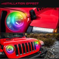 China LED Headlights with Bl-ue-tooth Control 9 Inch Hi/Lo Beam DRL and 121 RGB Functions for sale