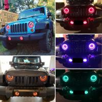 China RGB Halo 7 Inch LED Headlight for Jeep Bluetooth APP Control Custom Colors for sale