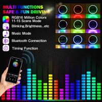 China RGB Halo 7 Inch LED Headlight for Jeep Bluetooth APP Control Custom Colors for sale