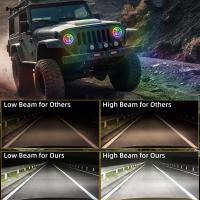 China RGB Halo 7 Inch LED Headlight for Jeep Bluetooth APP Control Custom Colors for sale