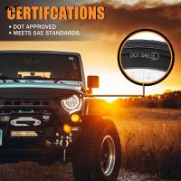 China 7 Inch Round Car Headlights with RGB LED Halo High Low Beam Aluminum Sealed Beam Headlamps for sale