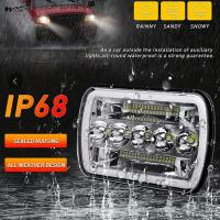 China High/Low Beam LED Headlights with Halo Angel Eyes DRL Turn Signal Light 5x7/7x6 Chips for sale