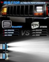 China 100W 9880LM DOT Amber/White DRL Turn Signal Rectangular Headlamp Special Feature High Beam for sale
