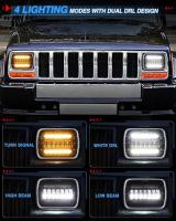China 100W 9880LM DOT Amber/White DRL Turn Signal Rectangular Headlamp Special Feature High Beam for sale