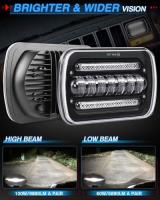China 100W 9880LM DOT Amber/White DRL Turn Signal Rectangular Headlamp Special Feature High Beam for sale