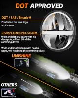 China 5.75 Inch LED Headlights 4PCS White DRL H4 Hi/Low Headlight Item Weight 5.08 pounds for sale