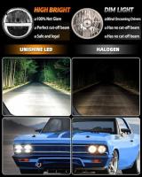 China 5.75 Inch LED Headlights 4PCS White DRL H4 Hi/Low Headlight Item Weight 5.08 pounds for sale