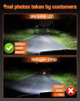 China Black 7 inch LED Headlight Round Reflector with Amber Turn Signal and White Hi/lo Beam for sale