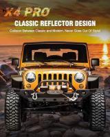 China Black 7 inch LED Headlight Round Reflector with Amber Turn Signal and White Hi/lo Beam for sale