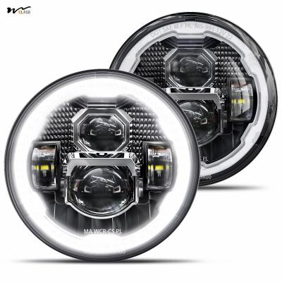 China Waterproof 7 Inch Led Headlights Halo Round Turn Signal Hi/Low Sealed Beam for Car for sale