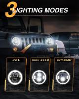 China Waterproof 7 Inch Led Headlights Halo Round Turn Signal Hi/Low Sealed Beam for Car for sale