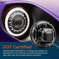 China 7 Inch LED Headlights Round High Low Sealed Beam HALO DRL Turn Signal Replacement for Jeep for sale
