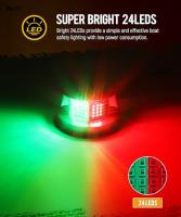 China 24 LED Red and Green Navigation Light for Pontoon Yacht Skiff Skeeter Front Trucks for sale