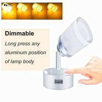 China 3W Touch Switch Wall Spot Light Caravan Interior Dimmable Bedside USB Reading for sale