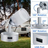 China 3W Touch Switch Wall Spot Light Caravan Interior Dimmable Bedside USB Reading for sale