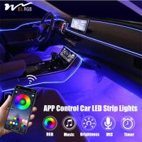 China LED Car Strip Lights Multicolor Interior Lighting Kit 16 Million Colors 5 in 1 APP for sale