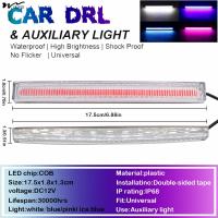 China Universal Super Bright Car Trucks DRL Decoration Lamp Waterproof LED Strips COB Car LED Fog Light Blue for sale