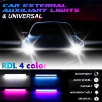 China Universal Super Bright Car Trucks DRL Decoration Lamp Waterproof LED Strips COB Car LED Fog Light Blue for sale