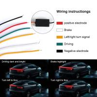 China 129.79 x 3.51 x 1.02 cm Packaging Size Luminous Car Spoiler with LED Strip Light for sale
