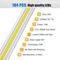 China 12V Car Interior LED Light Strip with 104 COB LEDs and High Brightness of 1600LM for sale