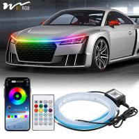 China Car Engine Hood Decorative Headlights 12V RGB Multi-Color Waterproof Hood Light Strip for sale