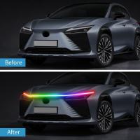 China Car Engine Hood Decorative Headlights 12V RGB Multi-Color Waterproof Hood Light Strip for sale