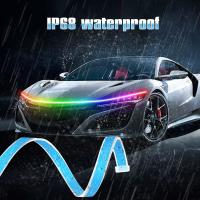 China Car Engine Hood Decorative Headlights 12V RGB Multi-Color Waterproof Hood Light Strip for sale