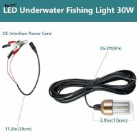 China 12V 30W IP68 Underwater Fish Finder Lamp Plastic Aluminum LED Night Fishing Light for sale