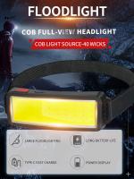 China USB Rechargeable COB Headlamp with 50000 Hours Working Time Lightweight and Bright for sale