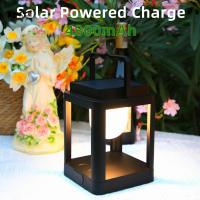 China Solar Table Lamp 10 RGB Color Changing Lights Portable Rechargeable Solar Lantern Waterproof 2- for sale
