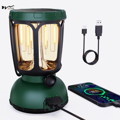 China Waterproof 650LM Hand Crank Solar Battery Powered Rechargeable LED Camping Lantern for sale