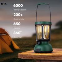 China Waterproof 650LM Hand Crank Solar Battery Powered Rechargeable LED Camping Lantern for sale