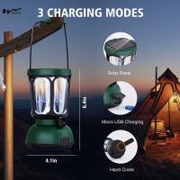 China Waterproof 650LM Hand Crank Solar Battery Powered Rechargeable LED Camping Lantern for sale