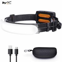 China 5000mAh 1500 Lumen Super Bright WideBeam LED Head Lamp USB-C Flashlight Headband for sale
