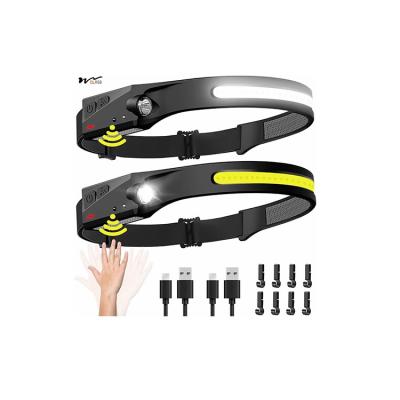 China Rechargeable 2PCS 230 degrees Wide Beam Head Light Flashlight for Camping Gear Adults for sale
