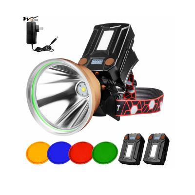 China Green Red Headlamp for Fishing Super Bright Rechargeable Waterproof Outdoor Spotlight for sale