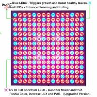 China Grow Light Room 75W LED Plant Growth Lamp 225 LEDs UV IR Red Blue Full Spectrum Bulb Panel for sale