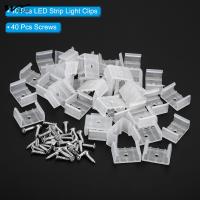 China LED Strip Light Clips 40 Pack Mounting Bracket Fixing Clips Plastic Clamp Holders with Screws for sale