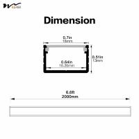 China Plus-Size U Shape LED Aluminum Channel System with Milky Cover 10-Pack 6.6ft/2Meter for sale