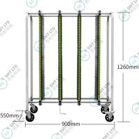 China ESD PCB Storage Cart 350mm Slot Stainless Steel Trolley for sale