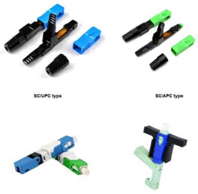 China Single Mode SC APC Fiber Optic Fast Connectors 0.9mm 2mm 3mm for sale