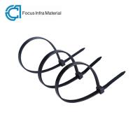 China 0.3 Inch 94V 2 Black Zip Cable Ties Nylon Heavy Duty Cable Ties for sale
