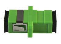 China SC APC SX SM Green Color with Metal Clips with Flange Fiber Optic Adapter for sale